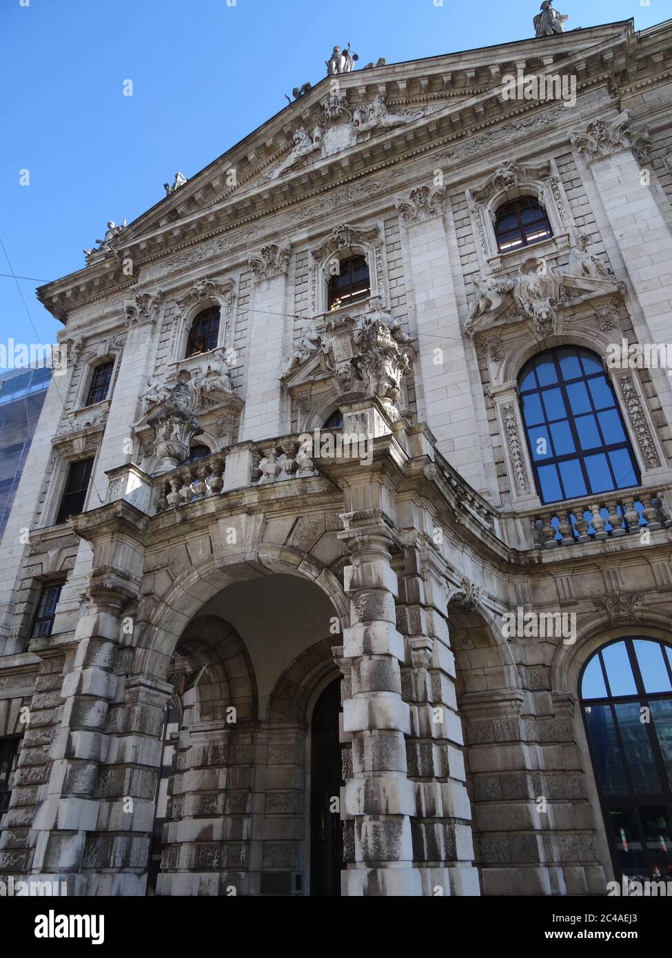 The beautiful German city of Munich. Wonderful buildings, main square ...