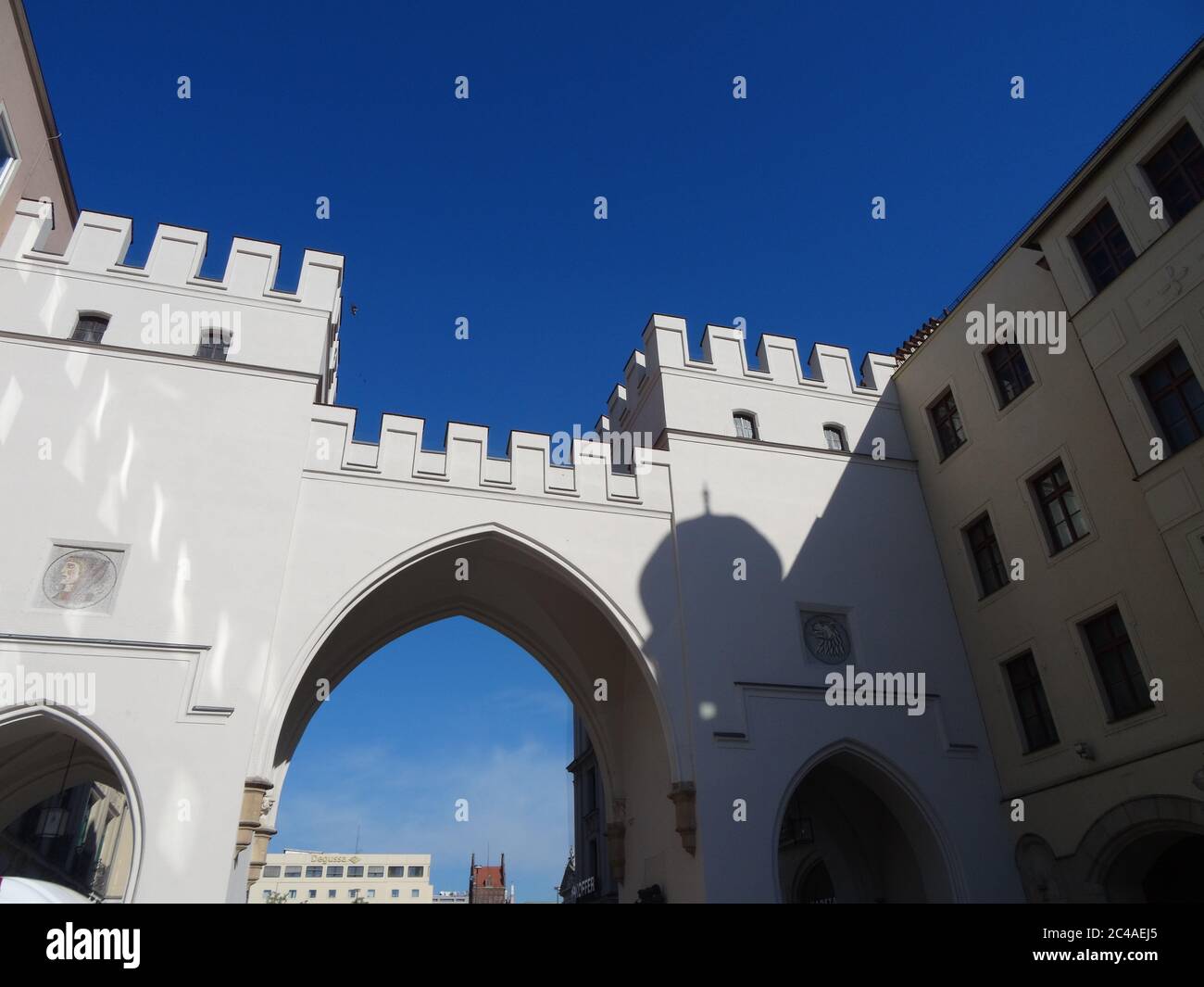 The beautiful German city of Munich. Wonderful buildings, main square ...