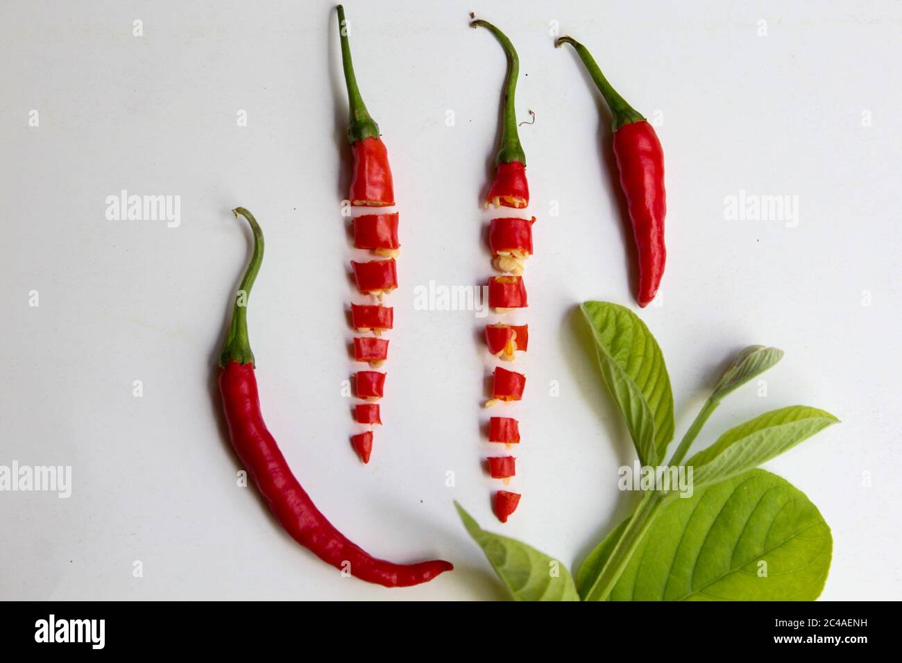 Sliced asian red chilli before cooking Stock Photo - Alamy