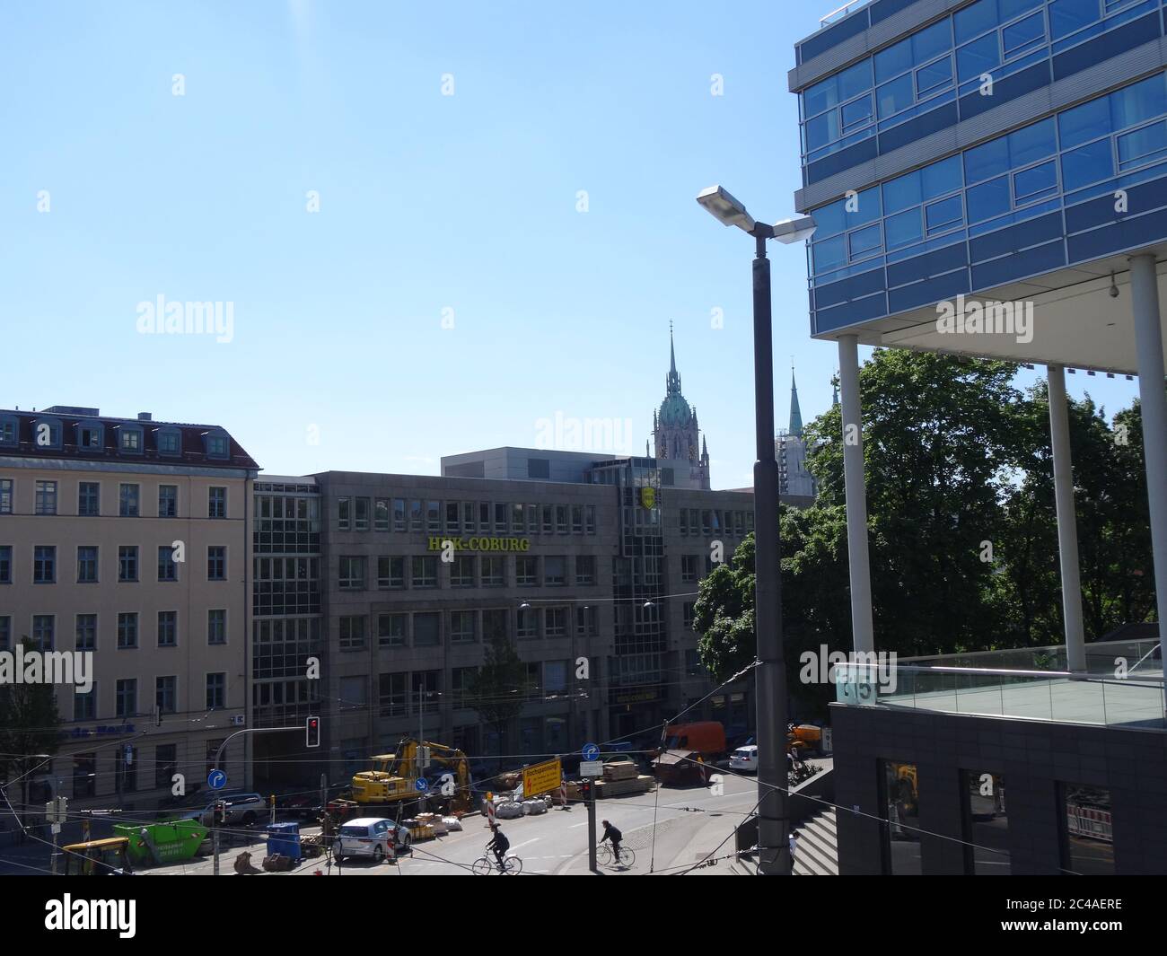 The beautiful German city of Munich. Wonderful buildings, main square ...