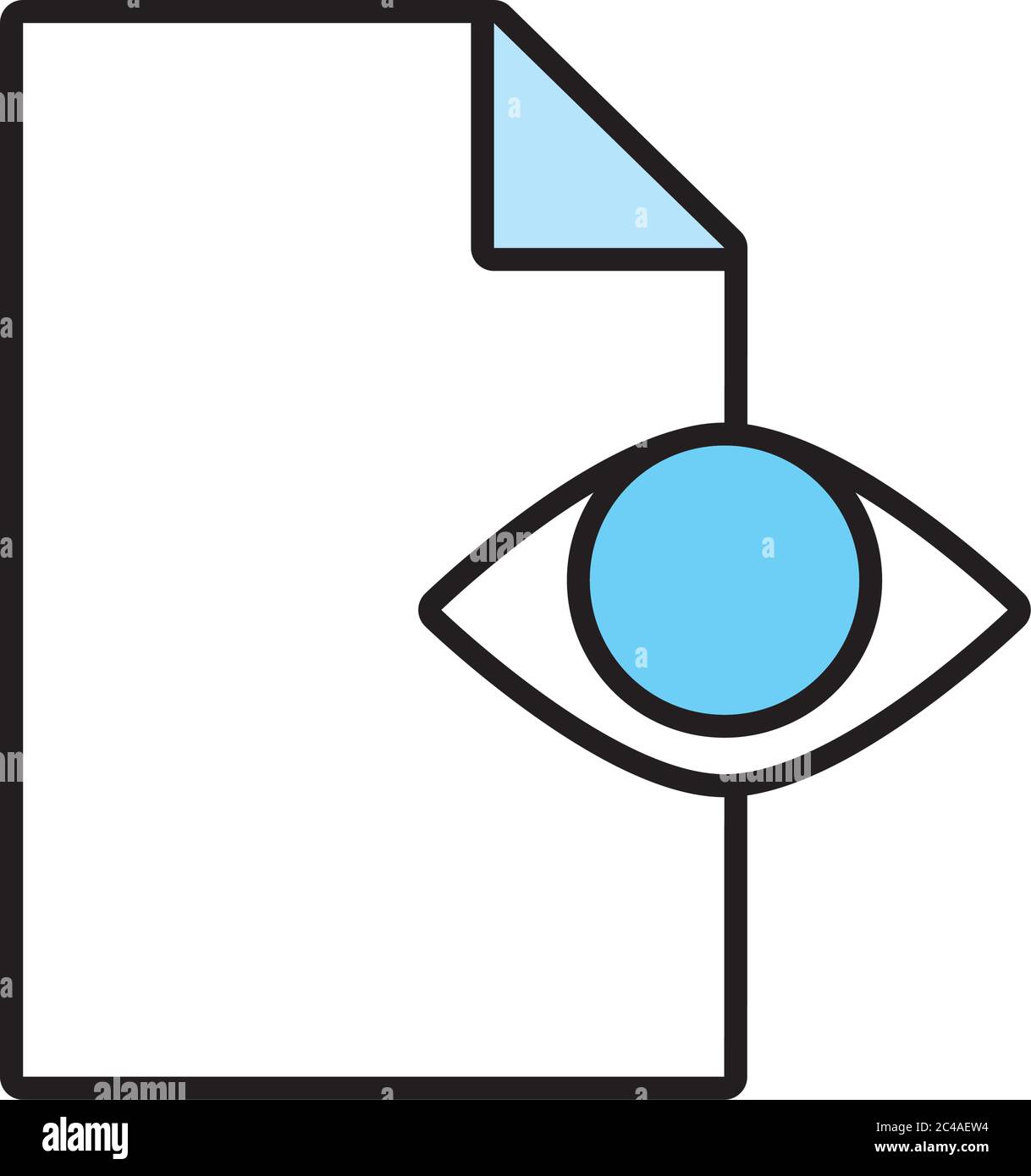 paper document with eye line and fill style icon vector illustration ...