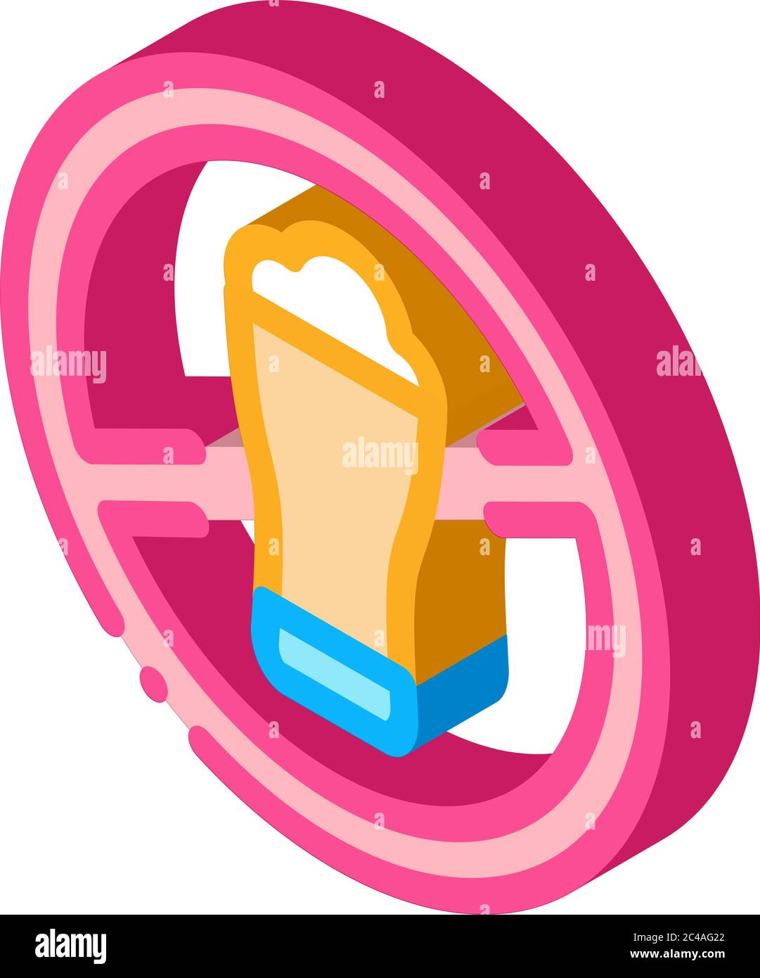 stop drink alcohol sign isometric icon vector illustration Stock Vector ...