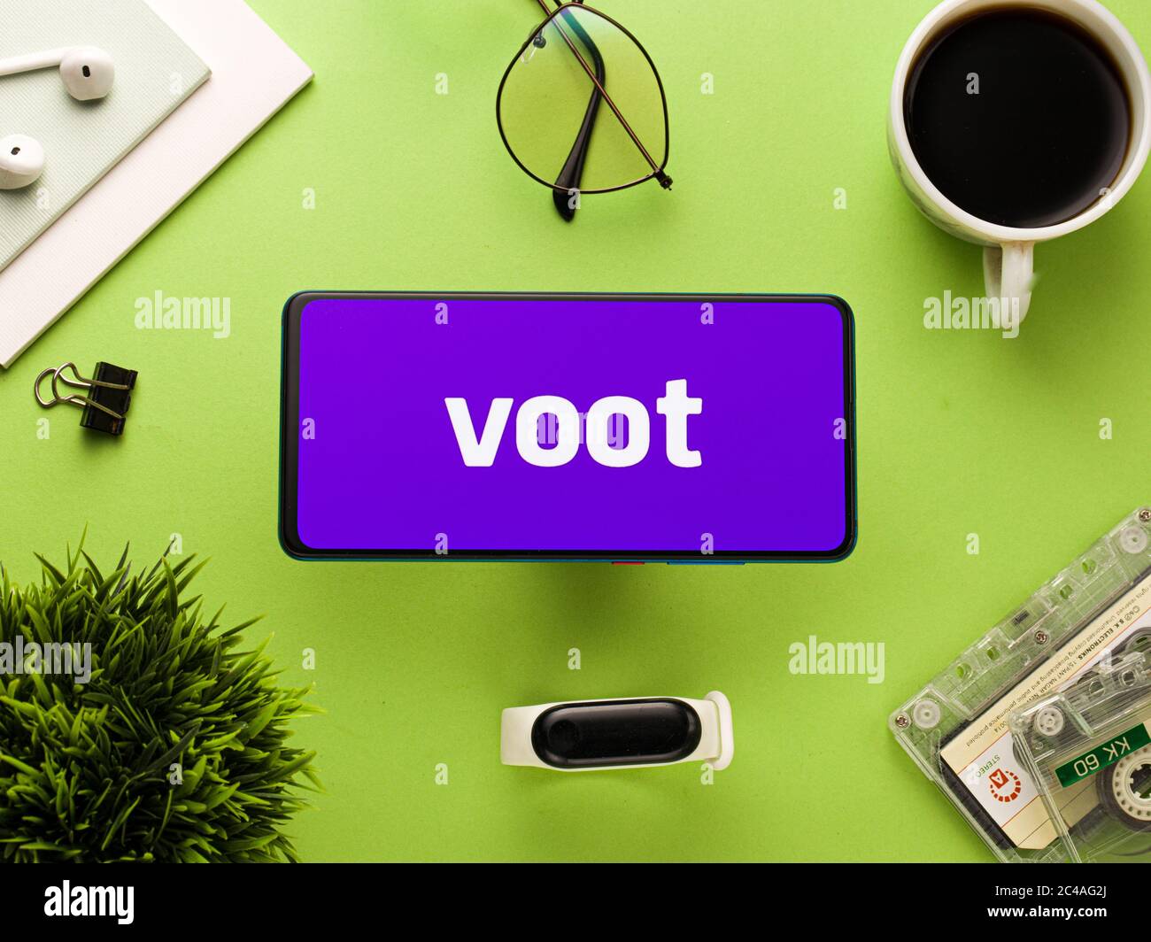 Voot mobile app logo - a video streaming service photographed for stock ...