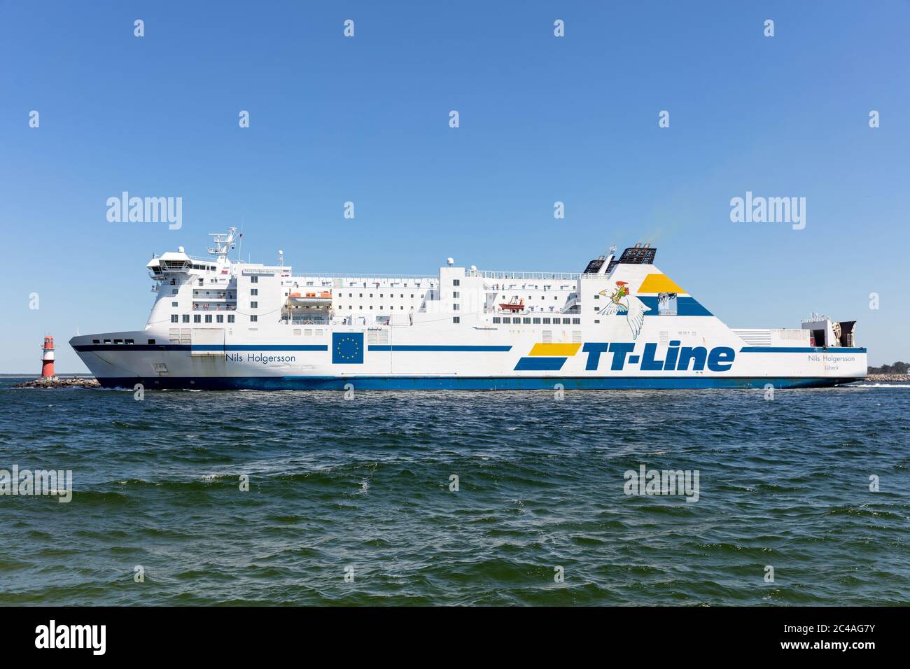TT-Line ferry NILS HOLGERSSON outbound Rostock Stock Photo - Alamy