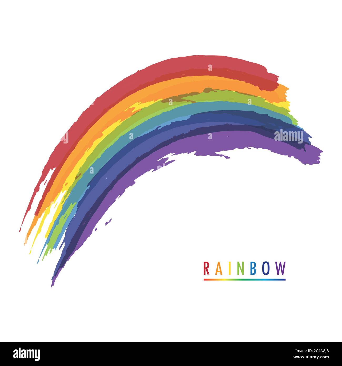 watercolor rainbow isolated on white background vector illustration ...