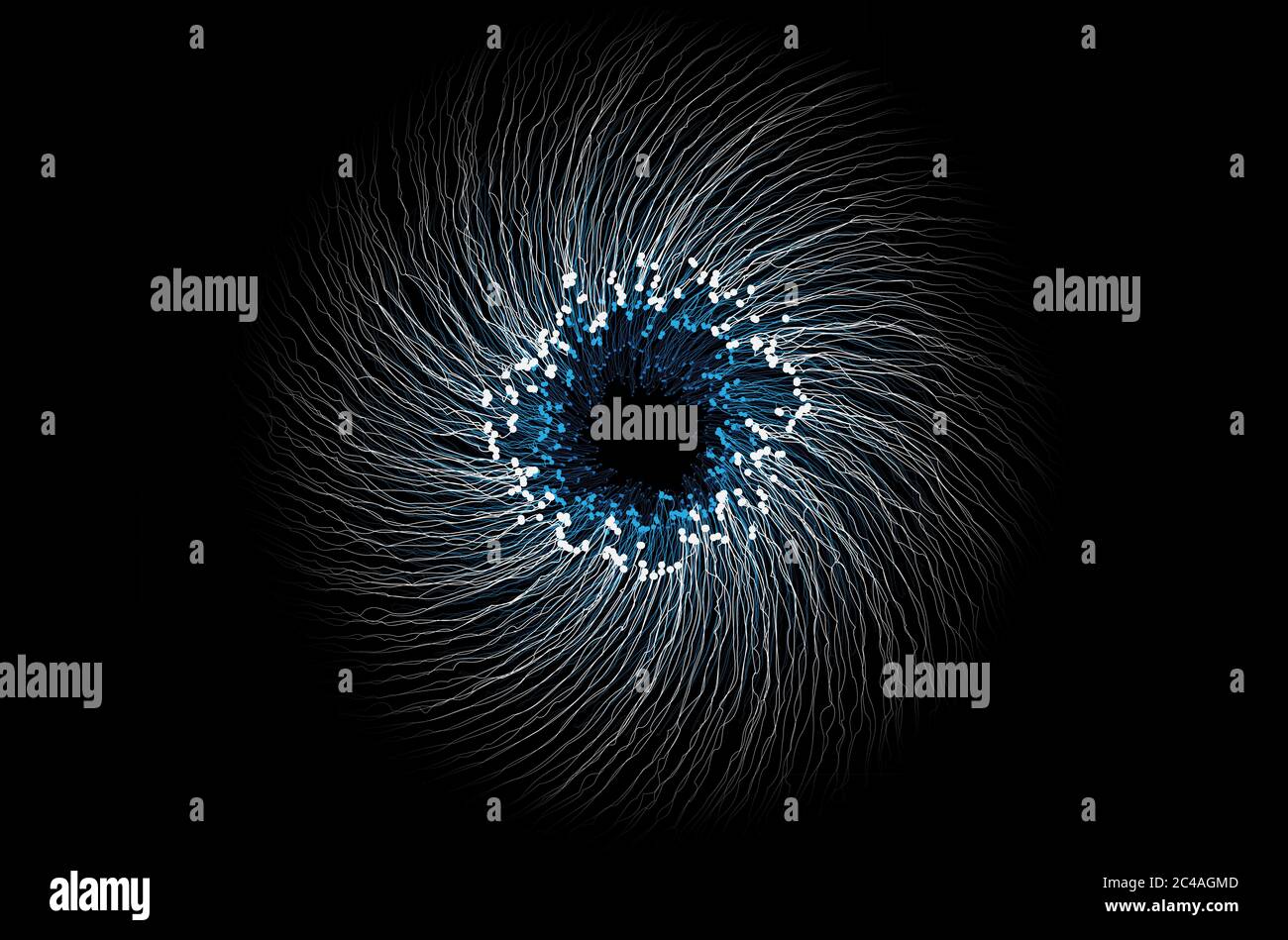 3D Eye Abstract Vision Concept, blue abstract fractal background, Eye ...