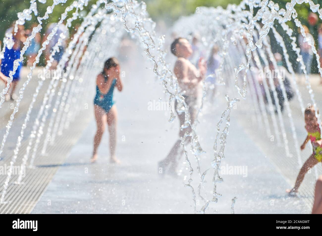 Children Kids Water Fountain Playing High Resolution Stock Photography ...