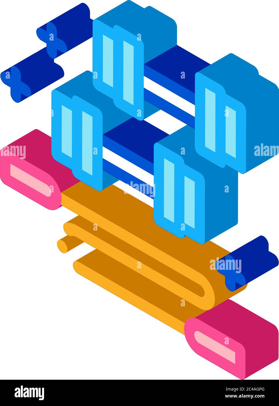 dumbbells and jump rope isometric icon vector illustration Stock Vector ...