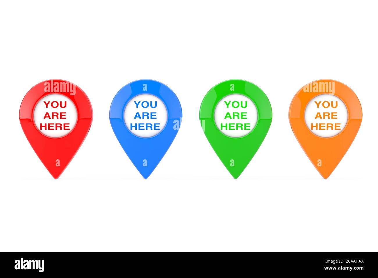 Set of Colorful Map Pointer Pins Icons with You Are Here Sign on a ...