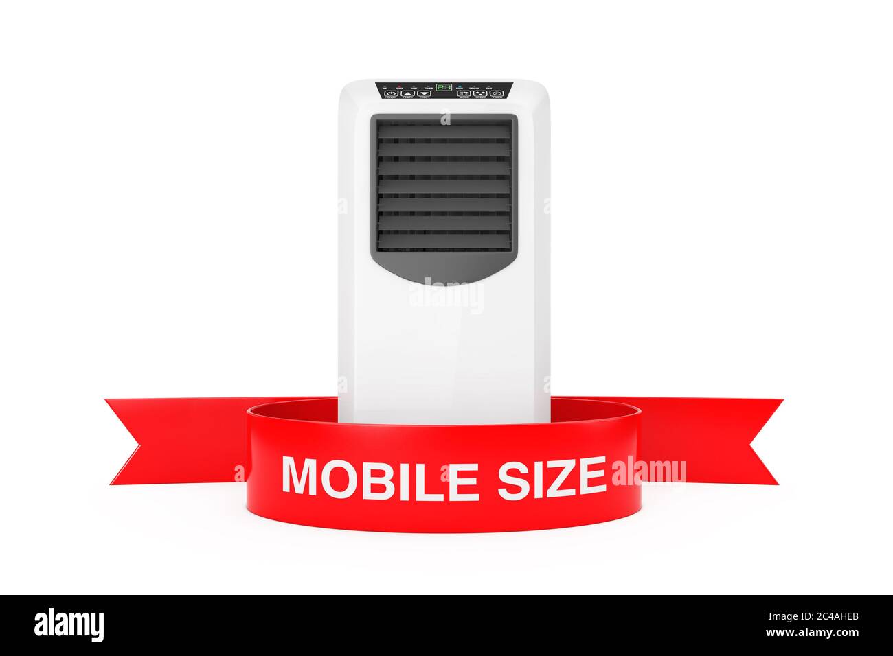 Portable Mobile Room Air Conditioner with Mobile Size Red Ribbon Sign ...