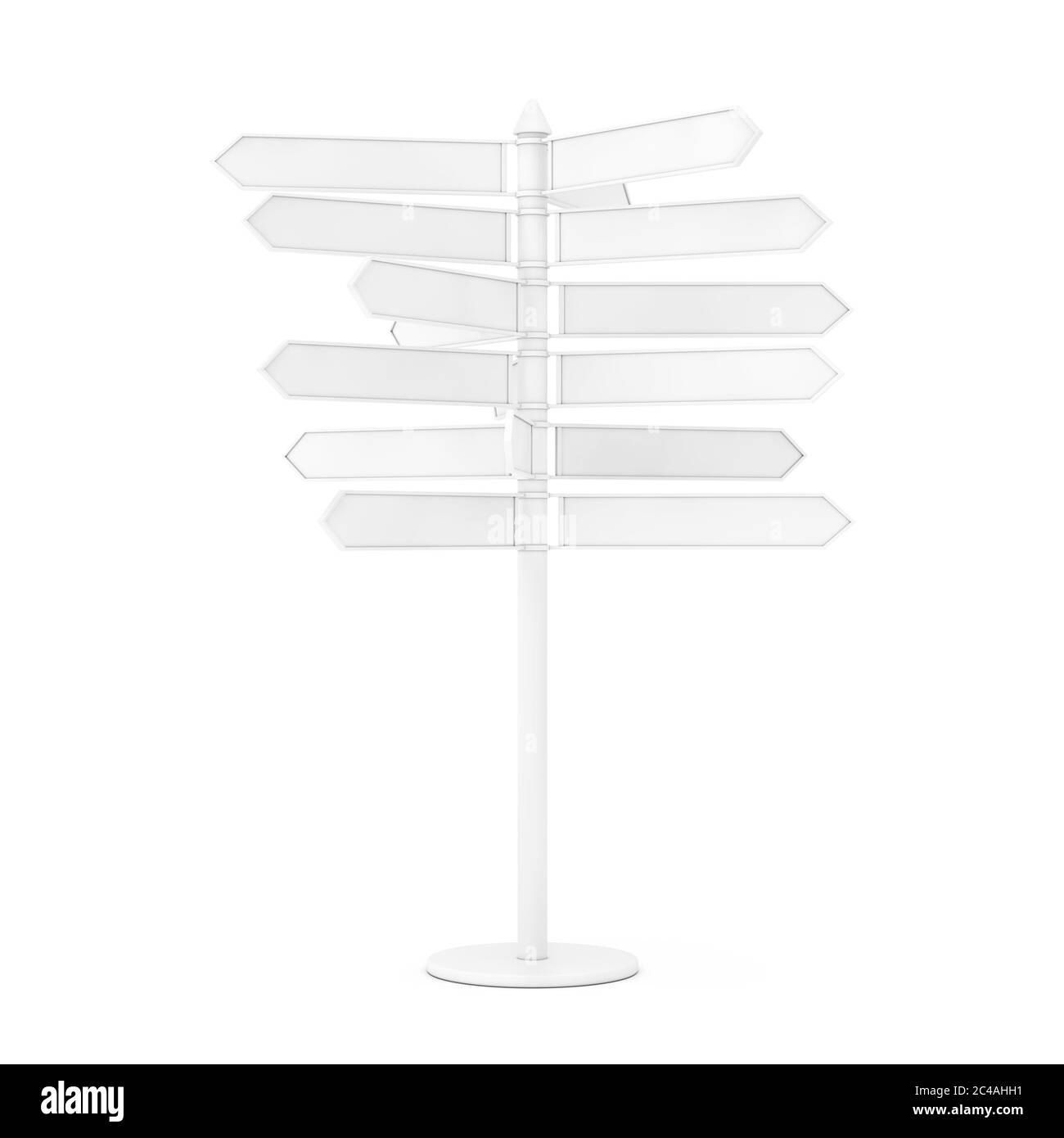 White Direction Signpost in Clay Style Duotone on a white background 3d ...