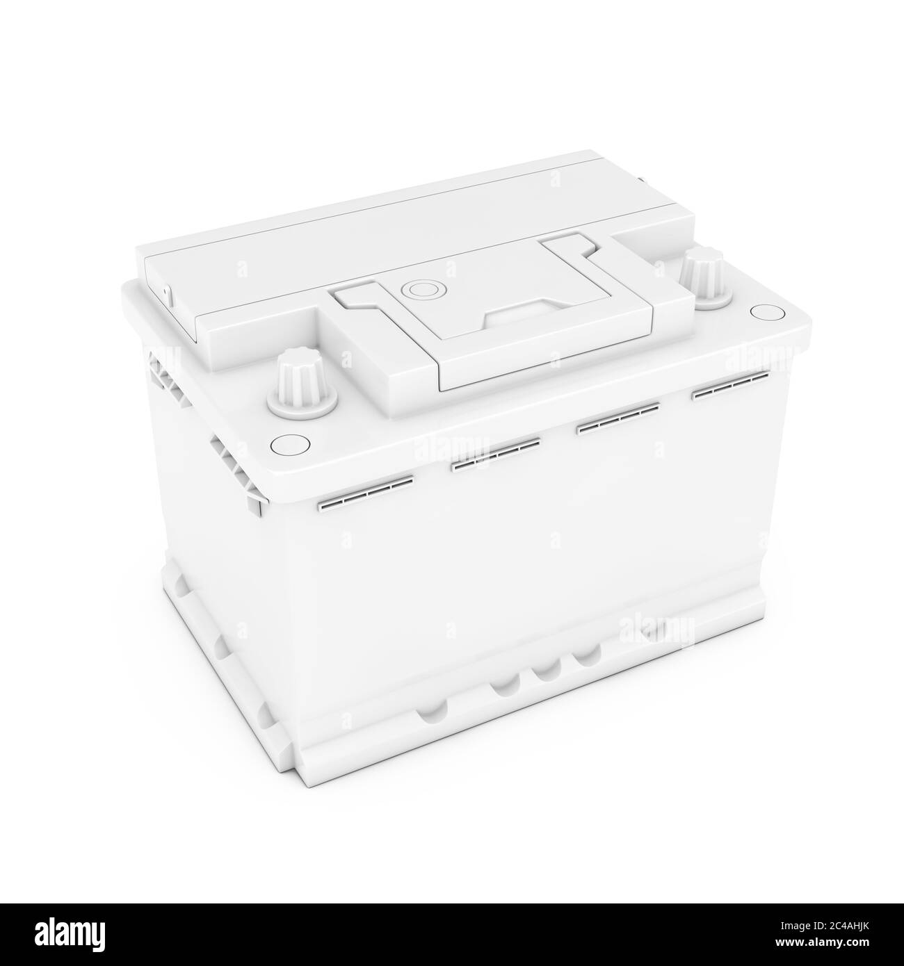 White Rechargeable Car Battery in Clay Style Duotone on a white ...