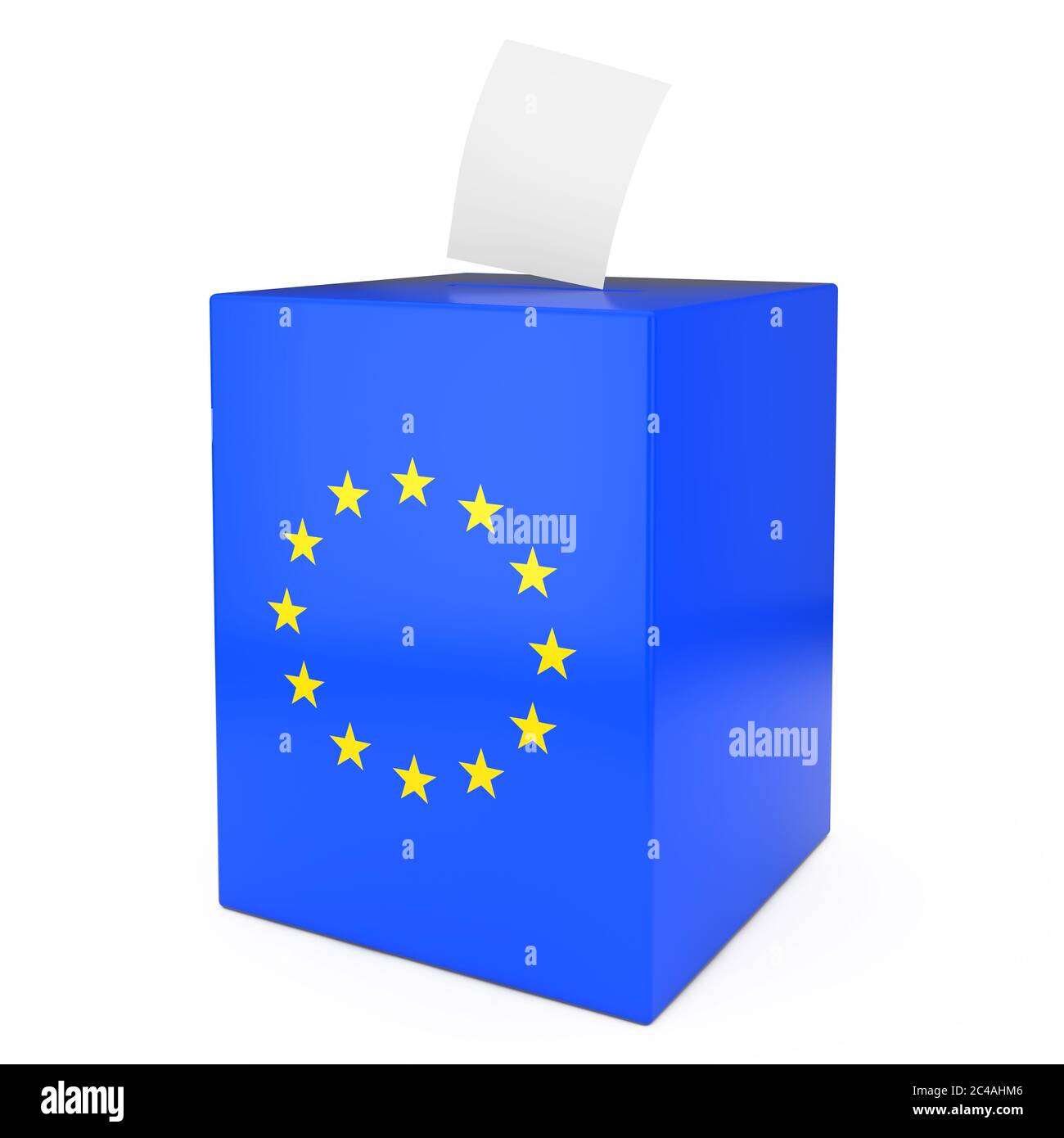 European Union Vote Concept. Vote Paper falls in to Vote Box with ...