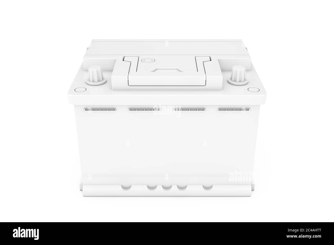 White Rechargeable Car Battery in Clay Style Duotone on a white ...
