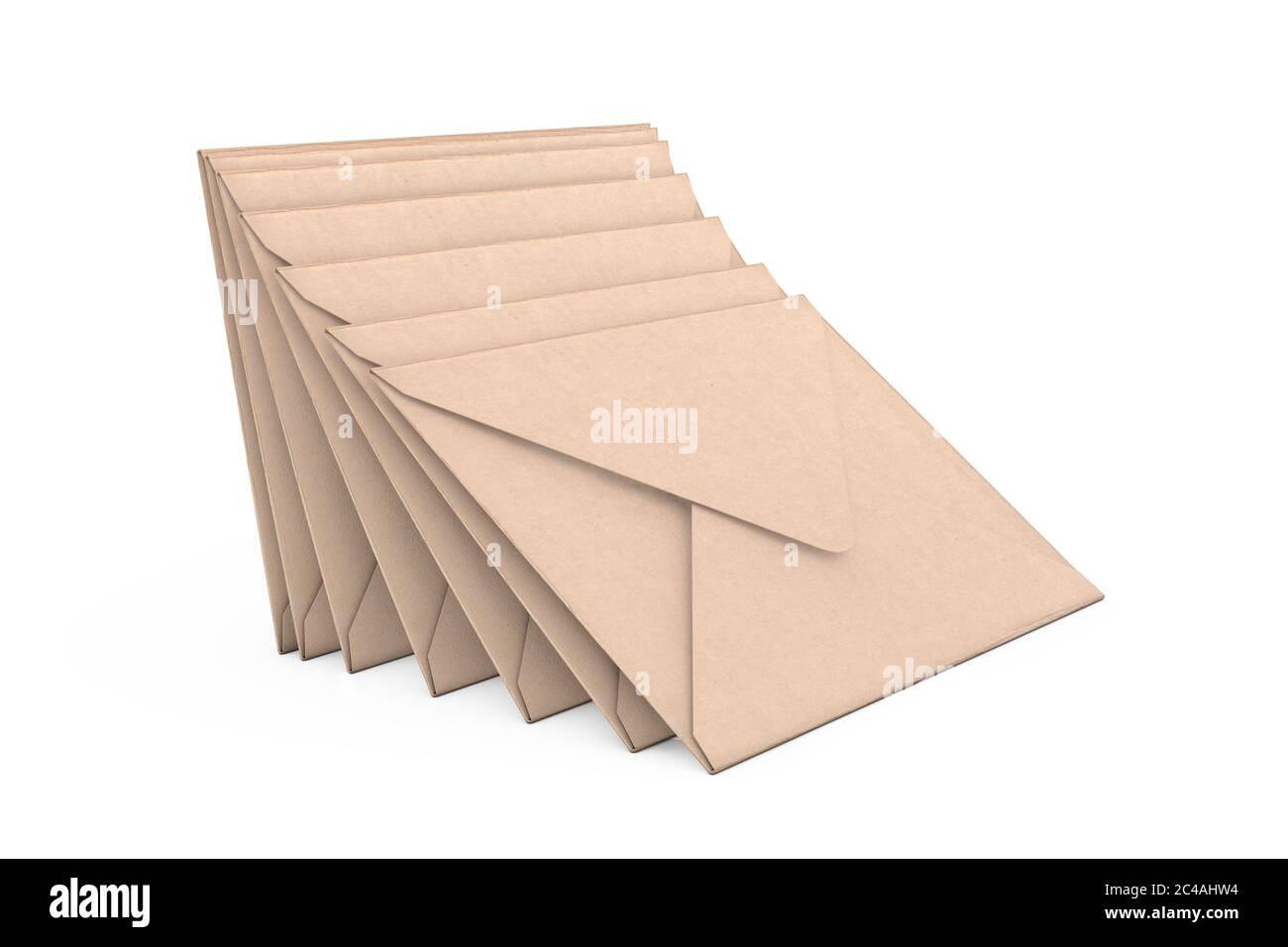 Stack of Brown Blank Envelope on a white background. 3d Rendering Stock ...