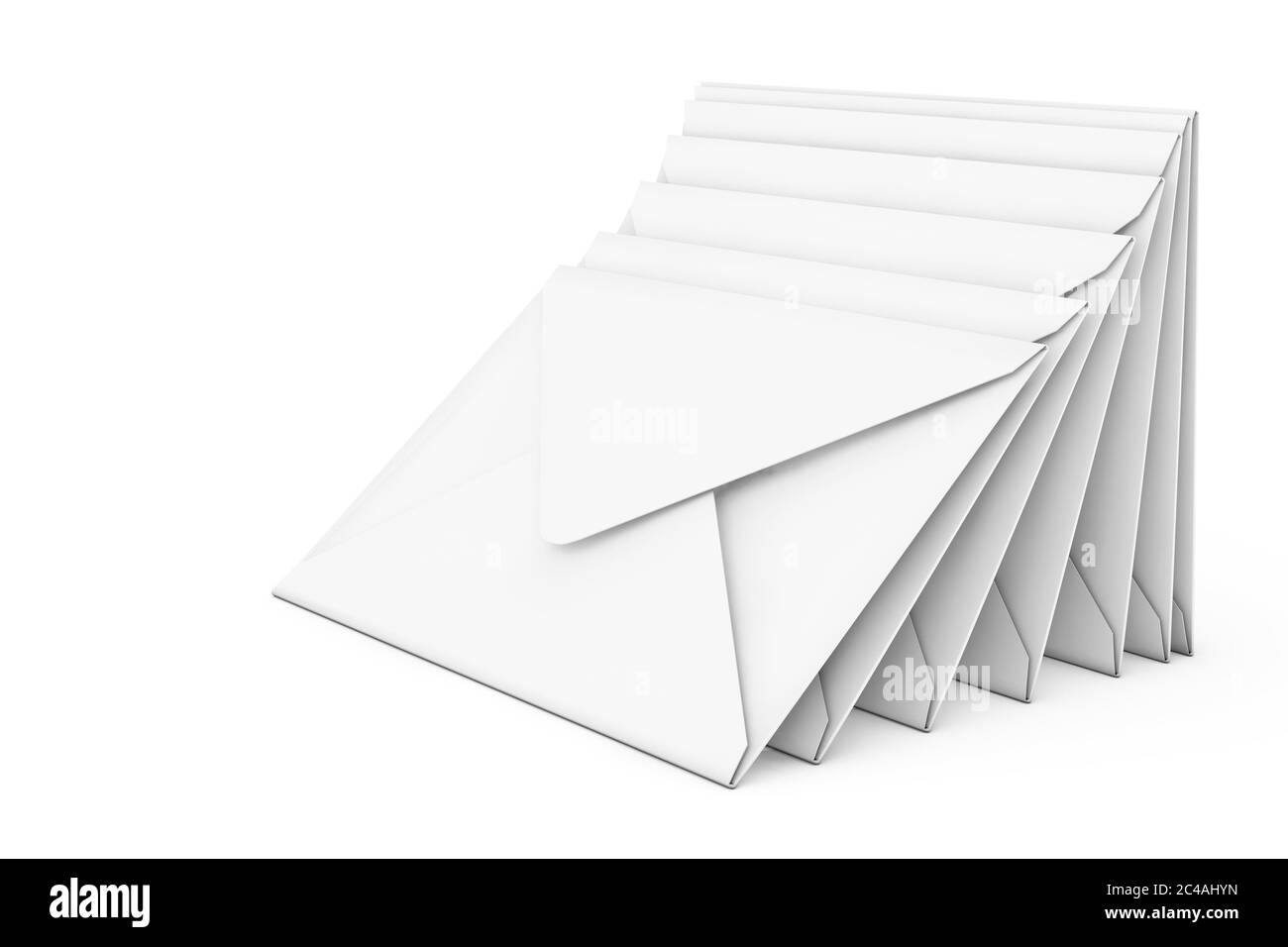 Stack of White Blank Envelope on a white background. 3d Rendering Stock ...