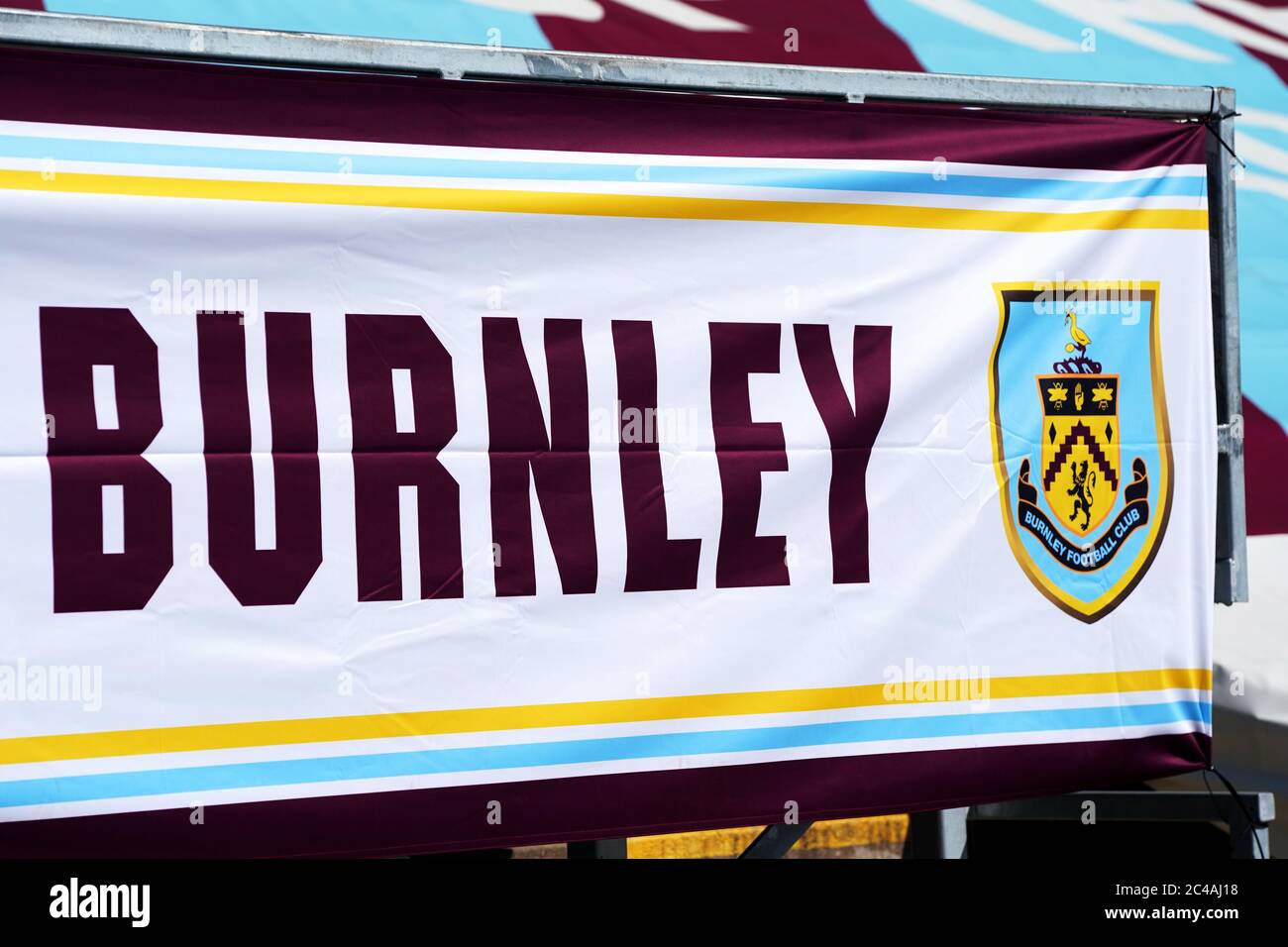 A general view of a Burnley banner before the Premier League match at ...