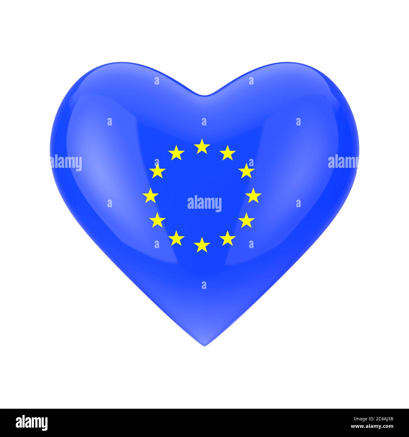 Love European Union Concept. European Union Flag in Shape of Heart on a ...