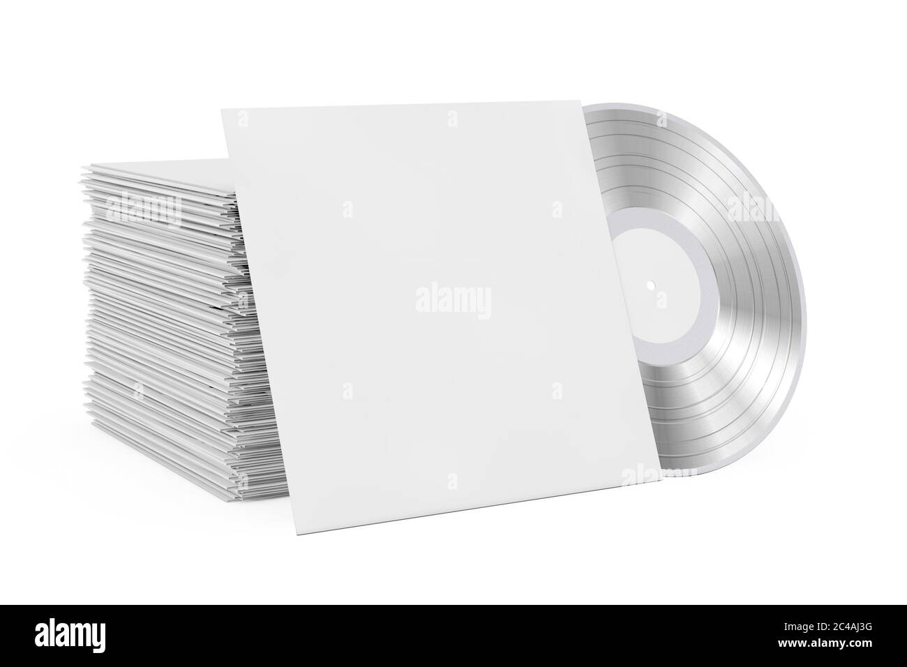 Silver Old Vinyl Record Disk in Blank Paper Case with Free Space for ...