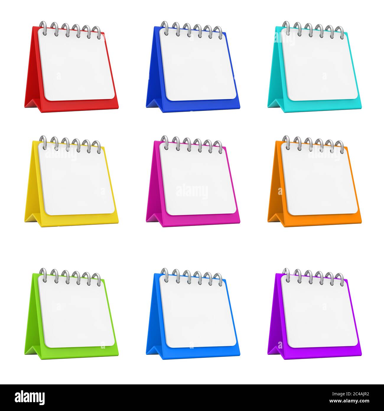 Set of Colorful Desktop Calendar Icon Showing a Blank Pages for Your ...