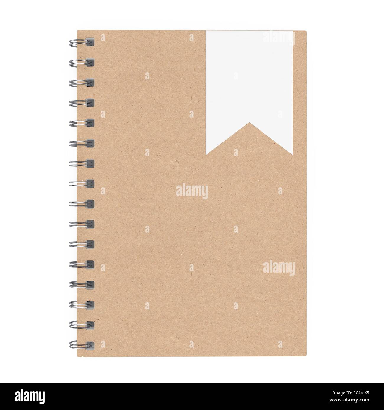 Mockup Brown Spiral Notepad on a white background 3d Rendering Stock ...