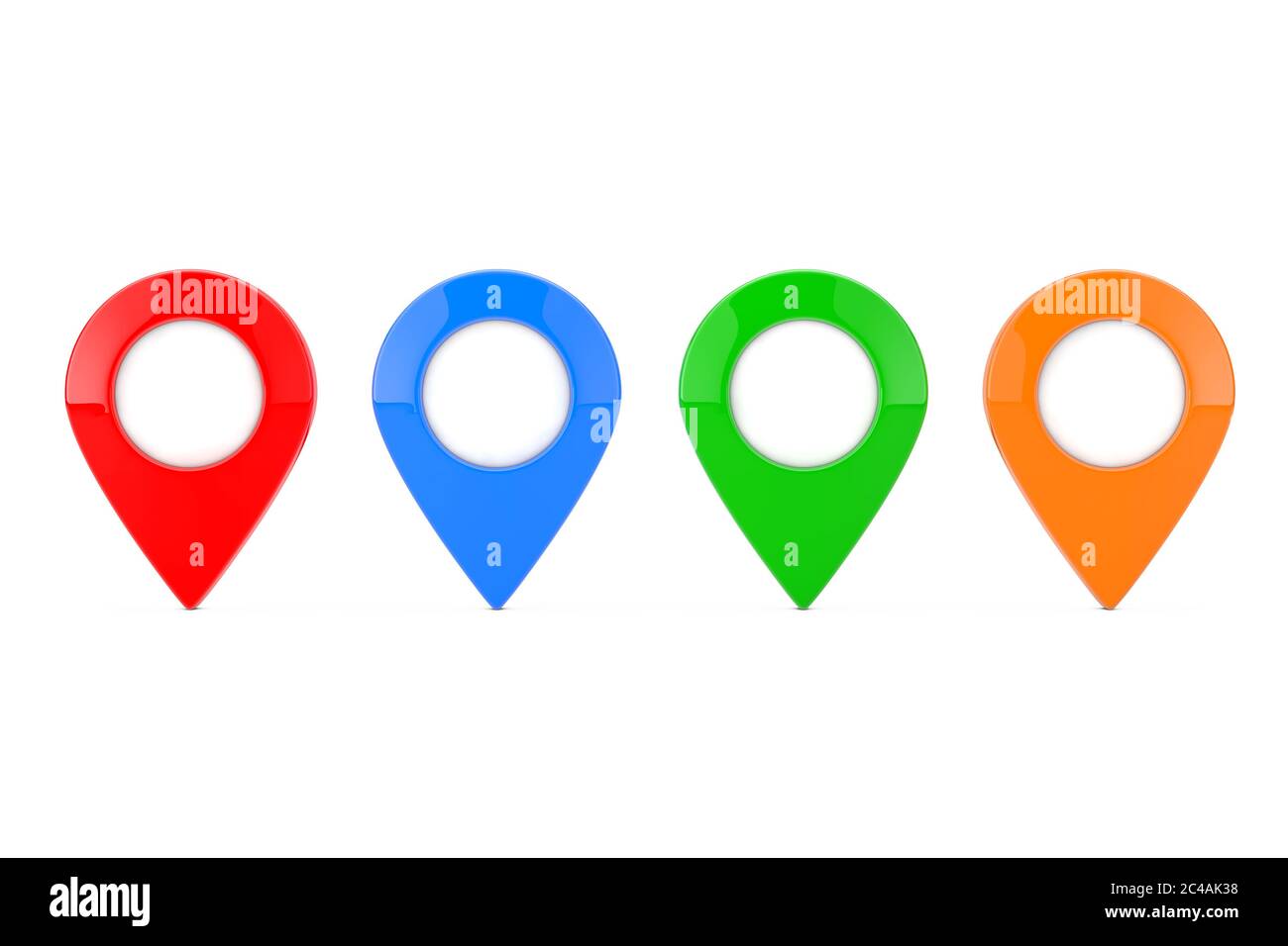 Set of Colorful Map Pointer Pins on a white background. 3d Rendering Stock Photo - Alamy