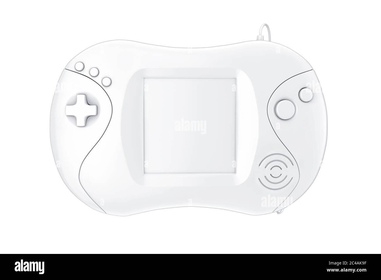 White Blank Old Portable Video Game Console oin Clay Style on a white ...