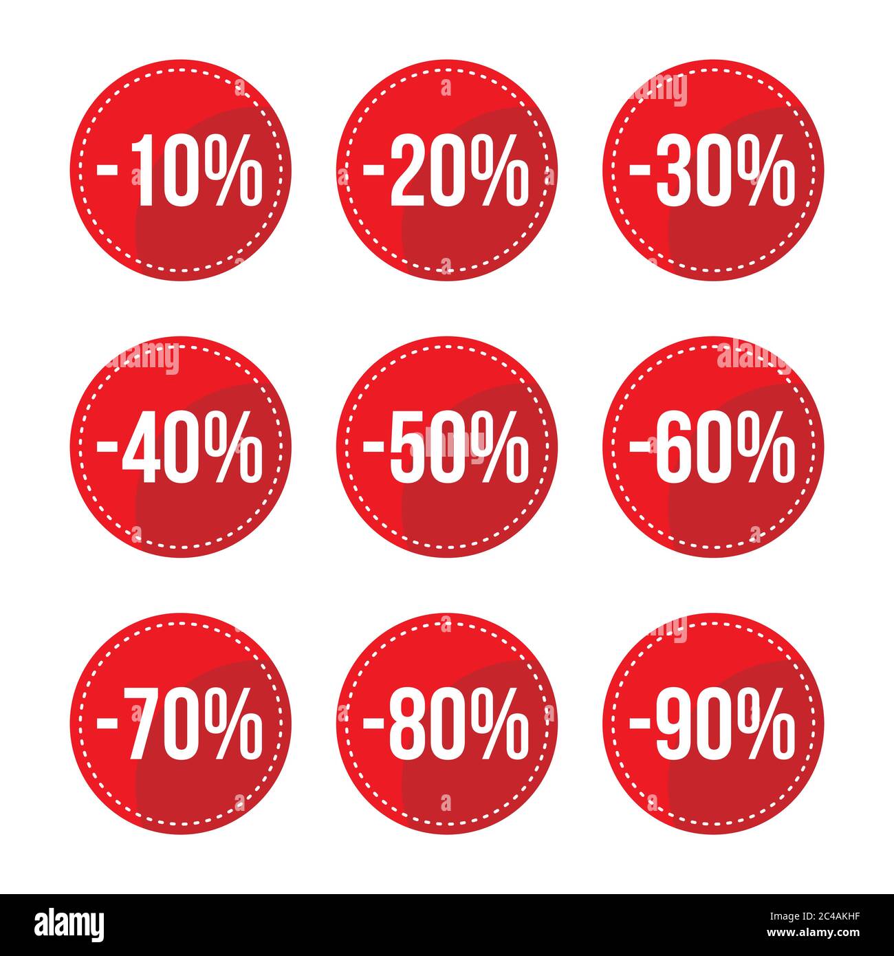 Sale tags set vector badges template with percent sale label symbols ...