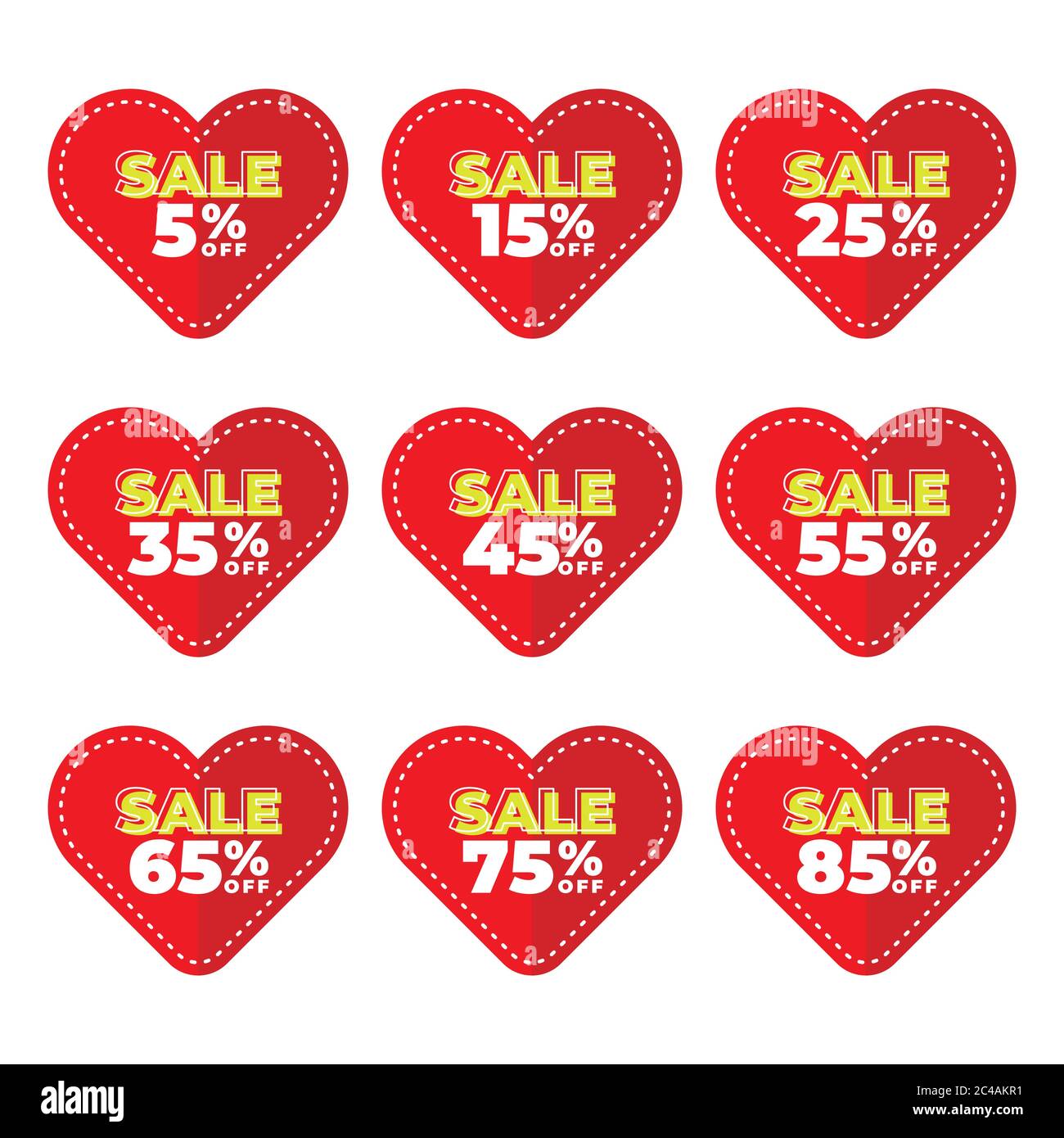 Sale tags set vector badges template with percent sale label symbols ...