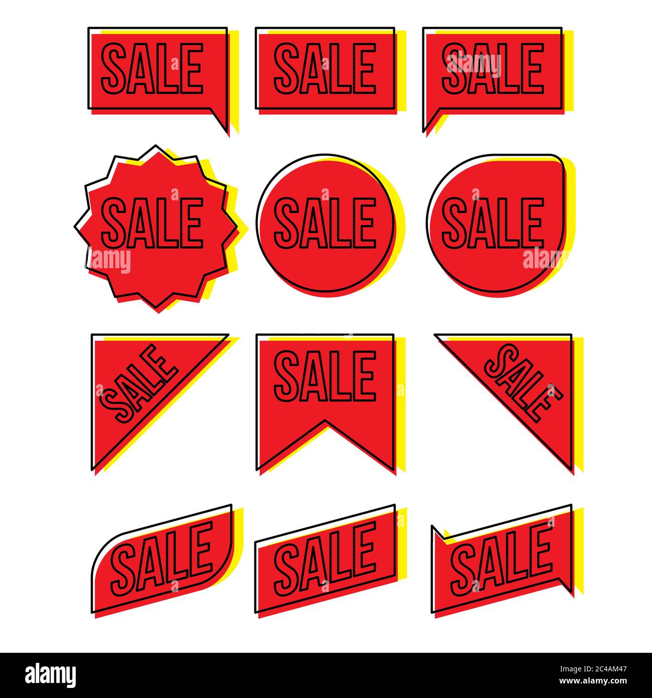 Sale tags set vector badges template, sale label symbols, discount ...