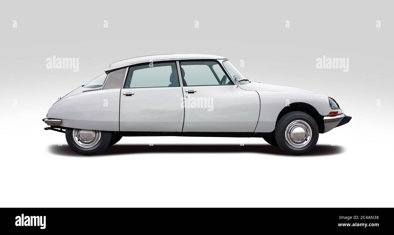 Classic premium French car isolated on white Stock Photo - Alamy