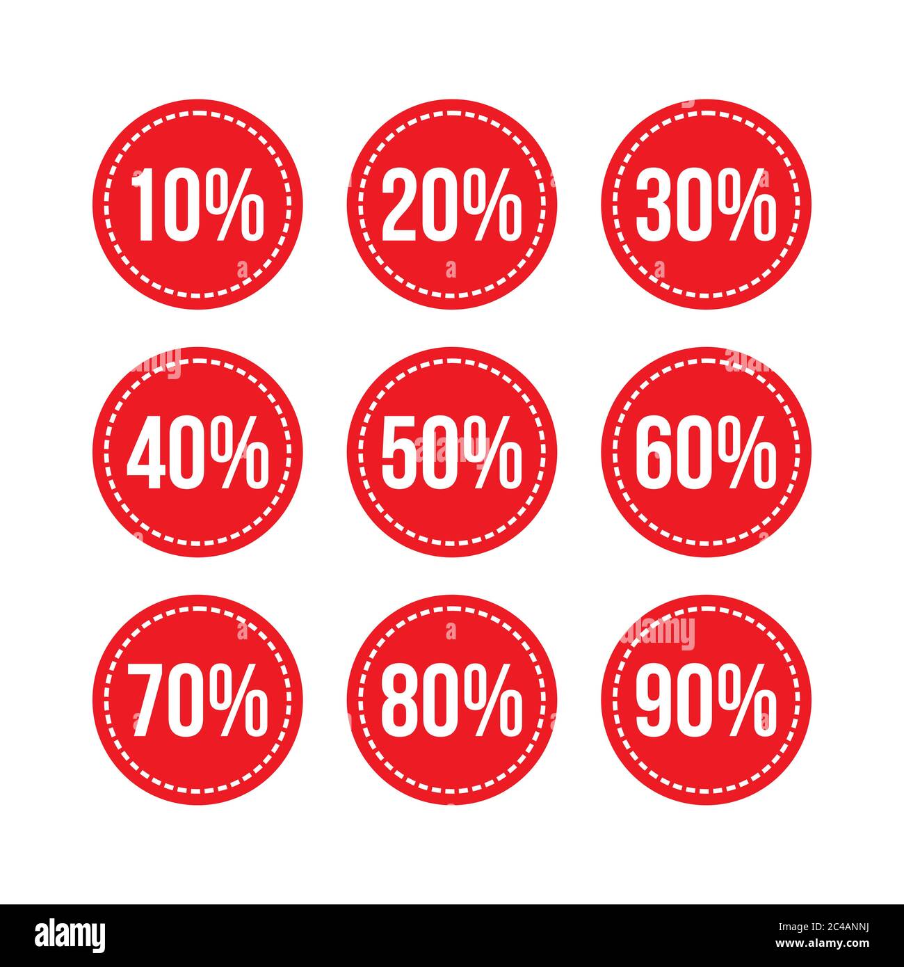 Sale tags set vector badges template with percent sale label symbols ...
