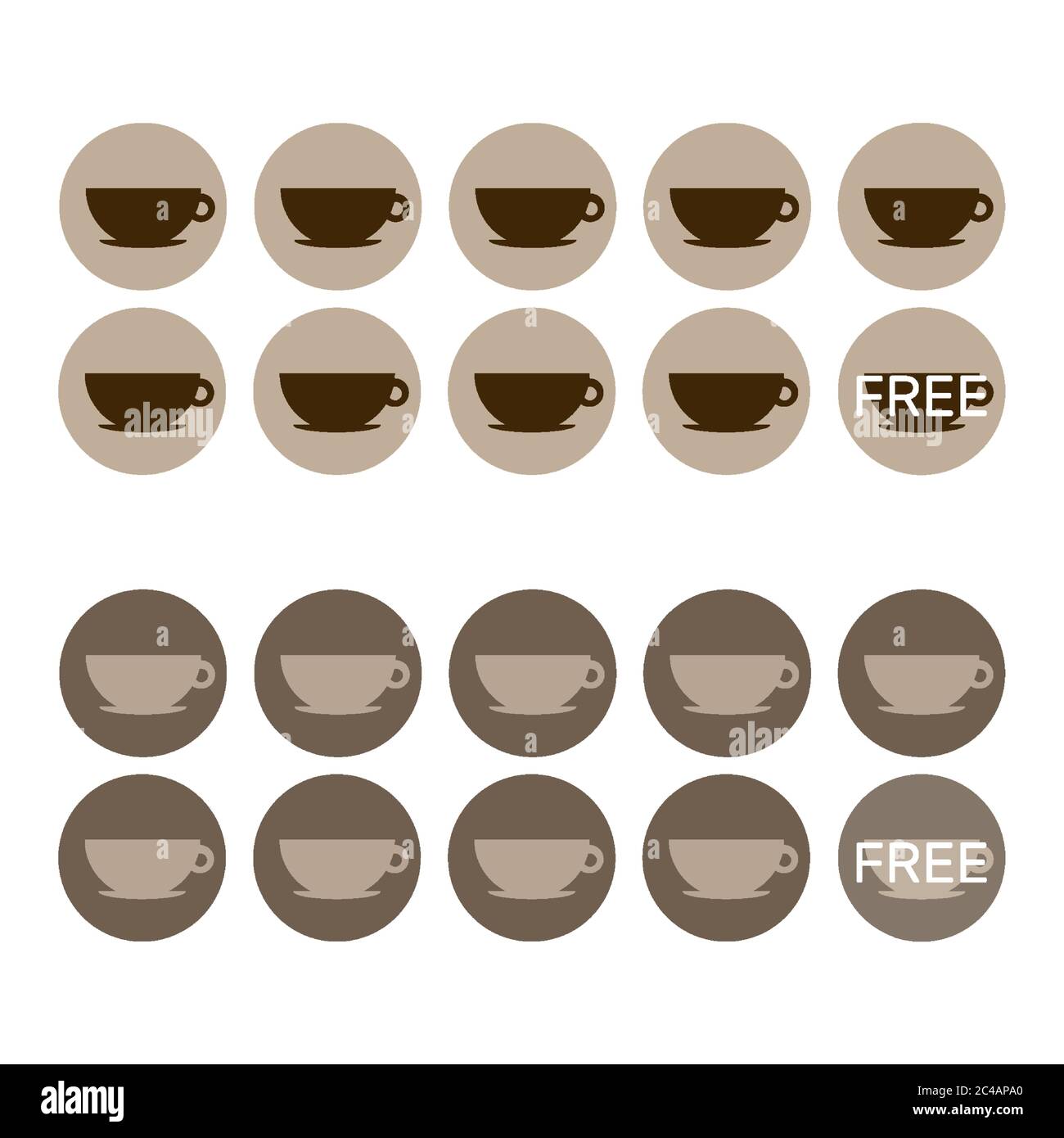 Take away coffee loyalty card concept. Buy 9 cups and get 1 for free ...
