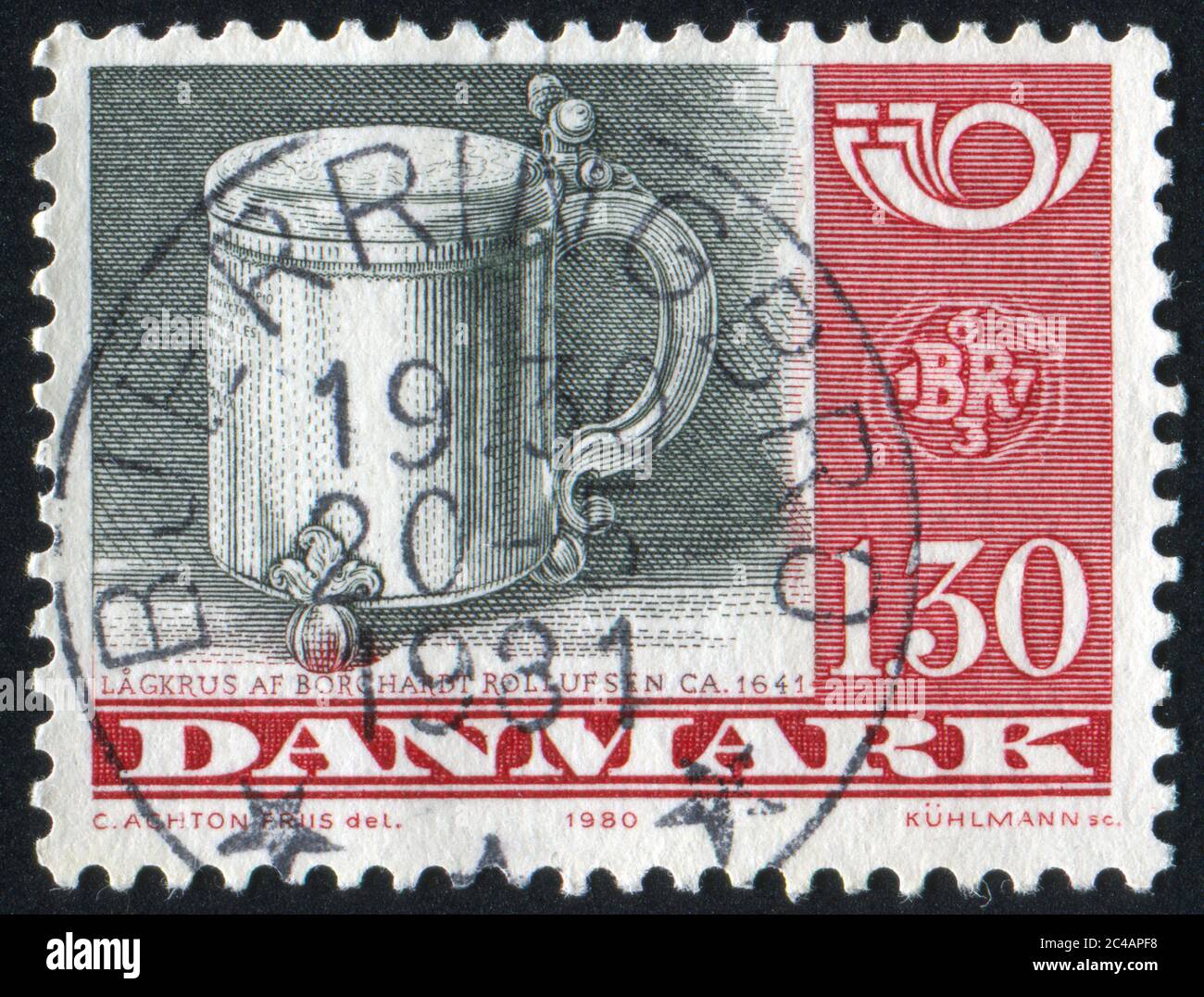 DENMARK - CIRCA 1980: stamp printed by Denmark, shows Silver Tankard by ...