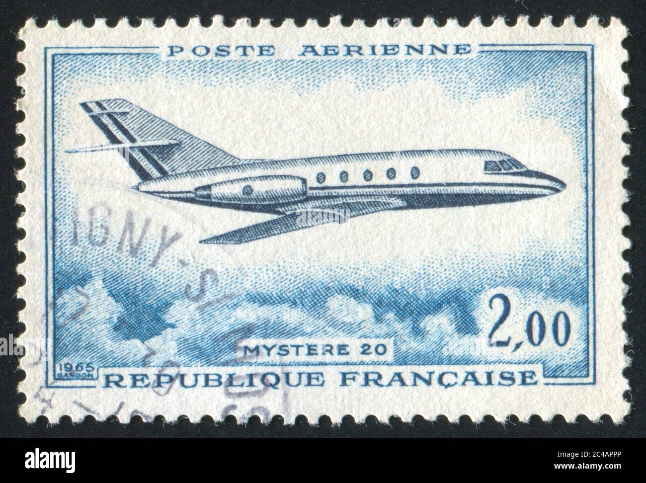 FRANCE - CIRCA 1965: stamp printed by France, shows aeroplane, circa ...