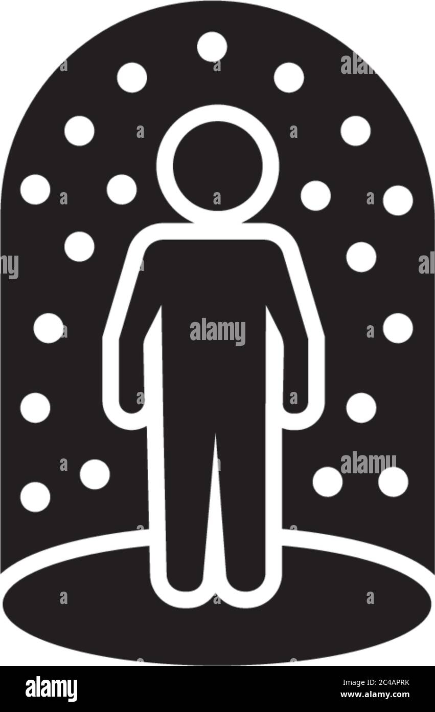 protection barrier around silhouette style icon vector illustration ...