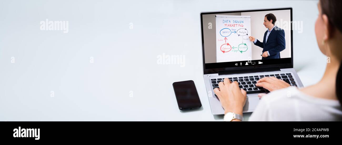 Virtual Online Video Conference Webinar And Training Stock Photo - Alamy