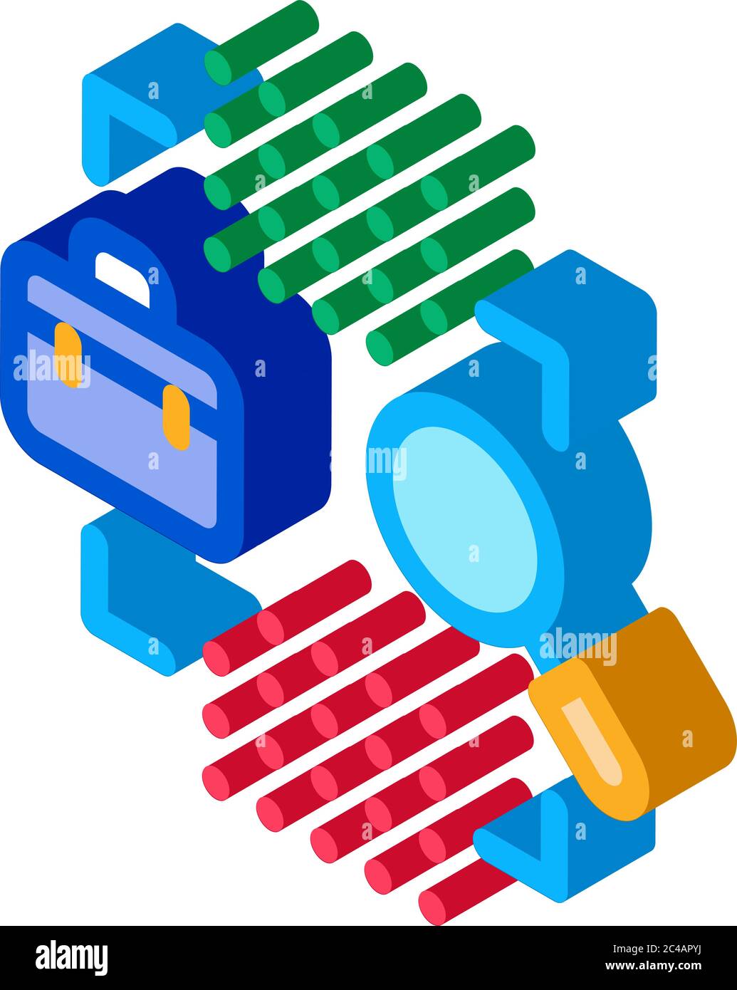 business case research isometric icon vector illustration Stock Vector ...