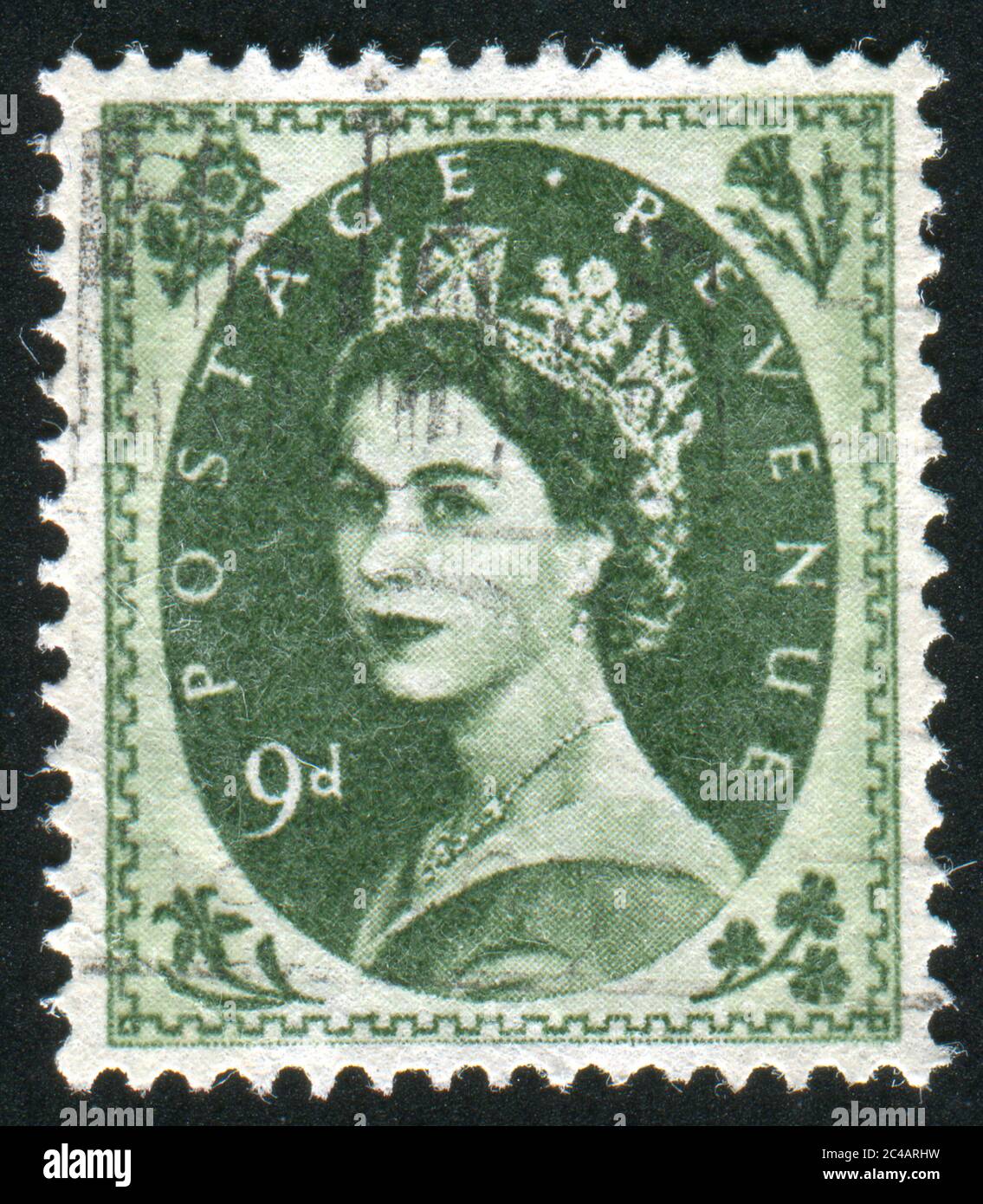 GREAT BRITAIN - CIRCA 1954: stamp printed by Great Britain, shows queen ...