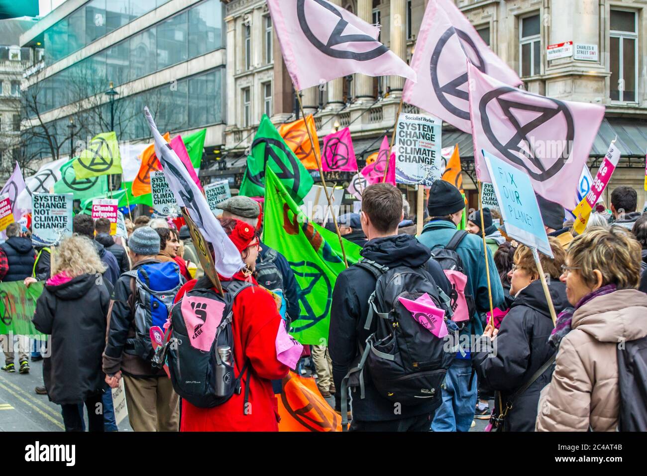 LONDON/ENGLAND – FEBRUARY 22 2020: Extinction Rebellion protesters ...