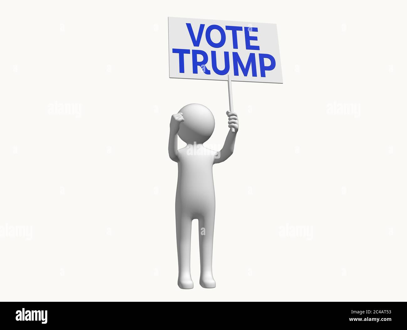 Anonymous 3D character with sign supporting voting Trump. vote Trump ...
