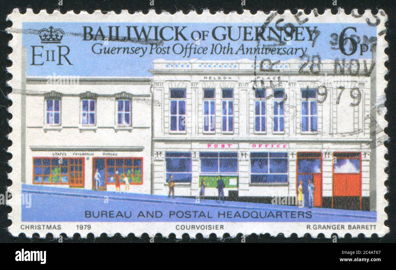 GUERNSEY - CIRCA 1979: stamp printed by Guernsey, shows Guernsey post ...