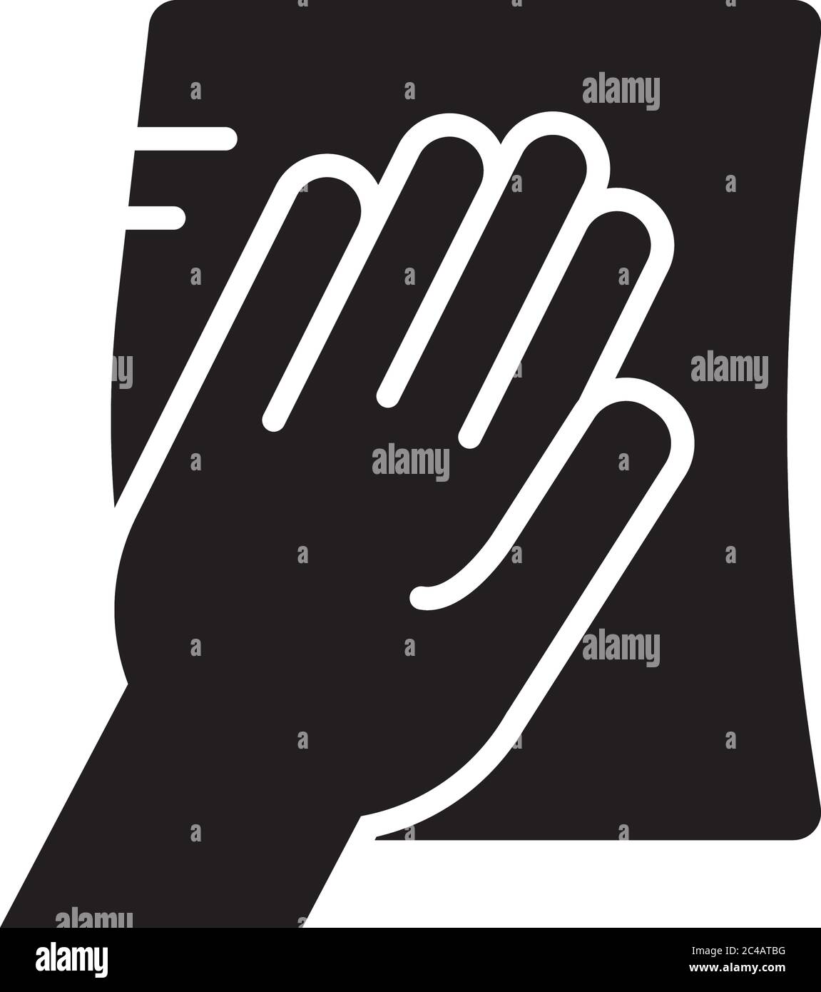 hand clean surfaces silhouette style icon vector illustration design ...