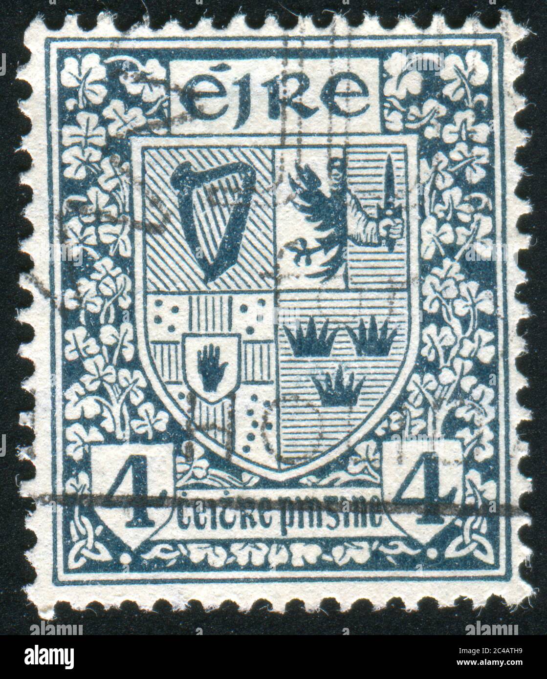 IRELAND - CIRCA 1922: stamp printed by Ireland, shows Coat of Arms ...