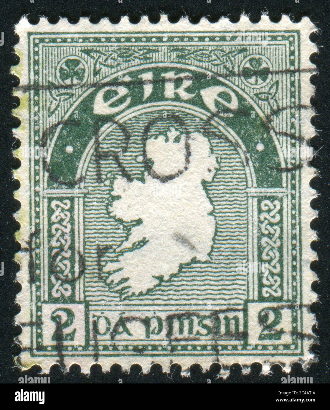 IRELAND - CIRCA 1922: stamp printed by Ireland, shows Map of Ireland ...