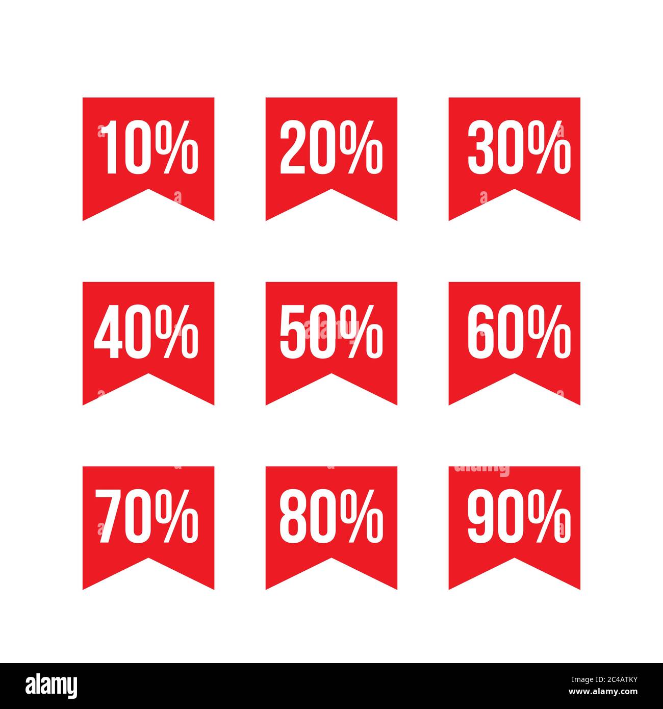 discount stickers badge set red color vector eps Stock Vector Image ...