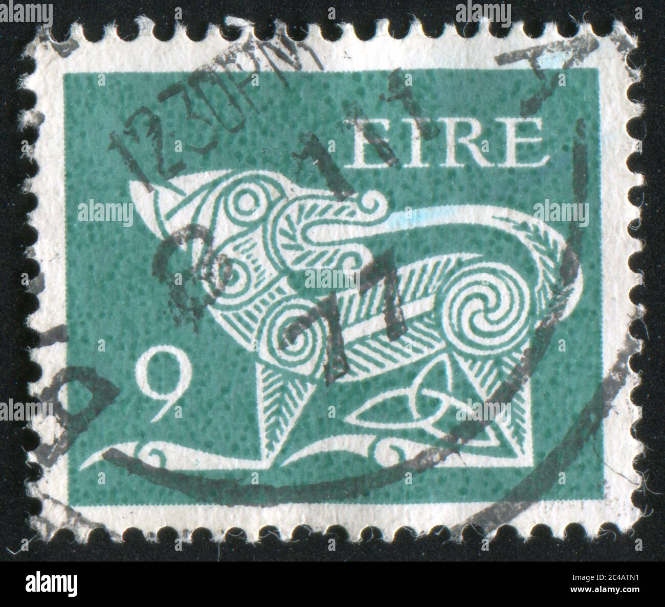 IRELAND - CIRCA 1968: stamp printed by Ireland, shows Dog from Ancient ...