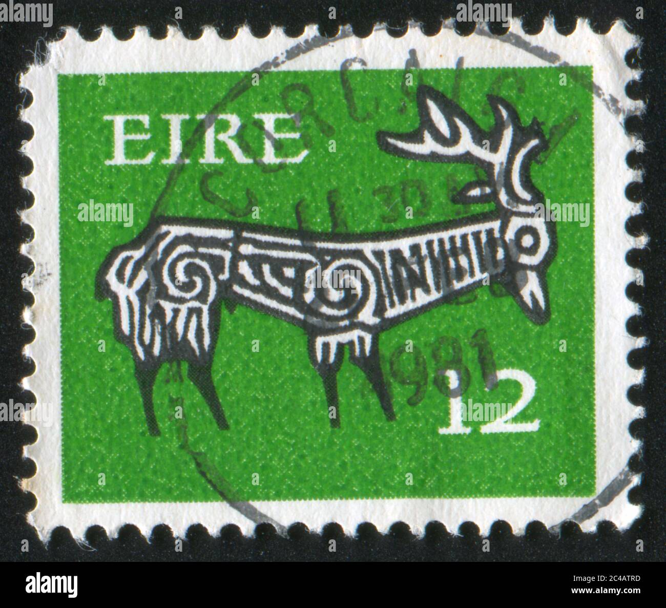 IRELAND - CIRCA 1922: stamp printed by Ireland, shows Map of Ireland ...