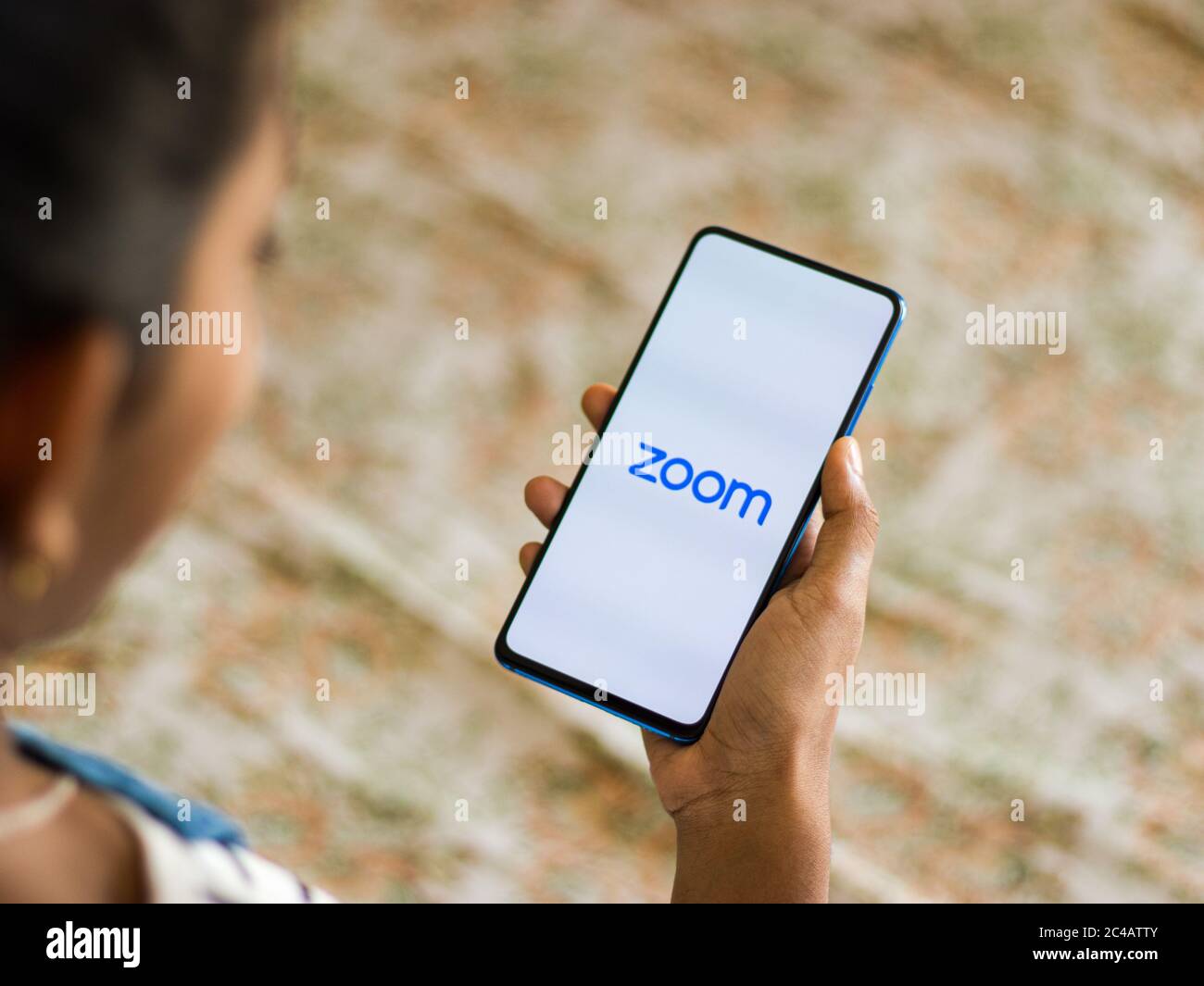 Assam, india - April 21, 2020 : Zoom mobile app logo - a popular video ...