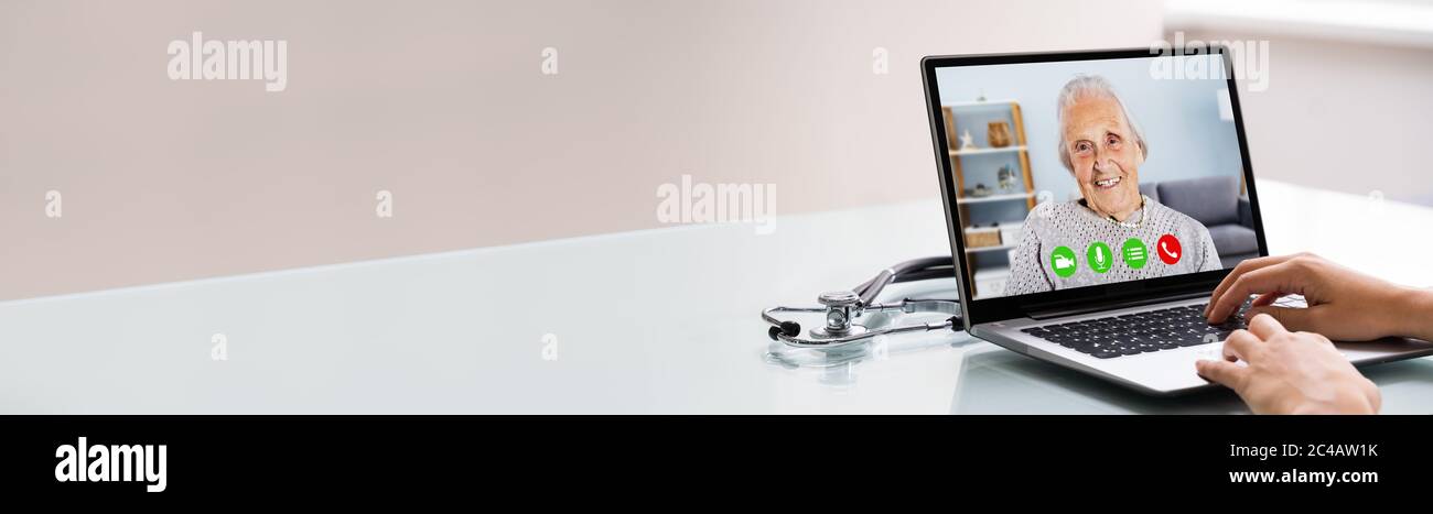 Video chat doctor patient hi-res stock photography and images - Alamy